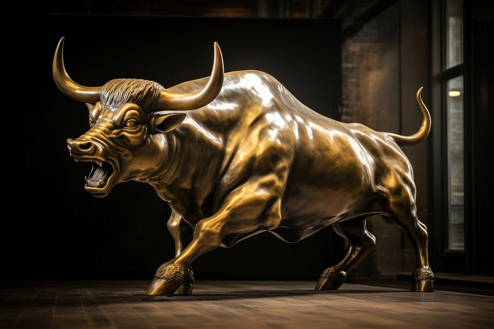 Charging Bull Sculpture livestock sculpture | Free Photo - rawpixel