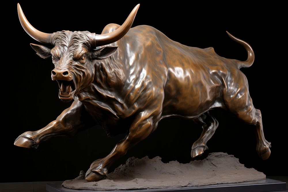 Charging Bull Sculpture livestock sculpture | Free Photo - rawpixel