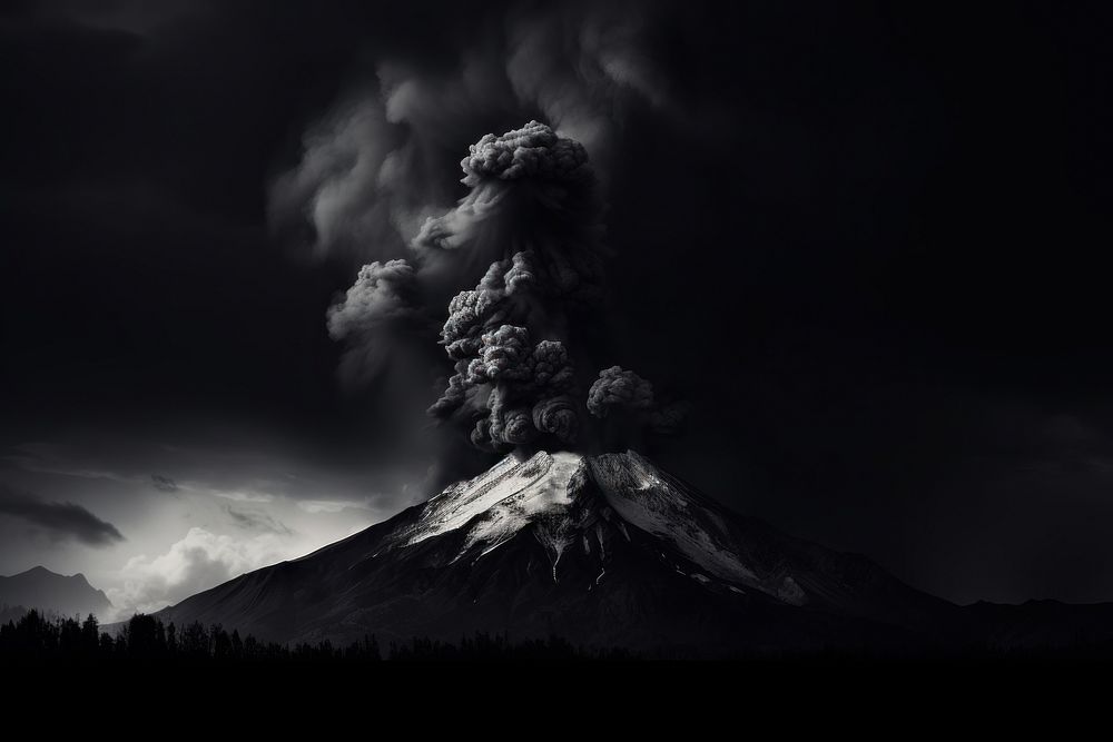 Dark background volcano monochrome mountain | Free Photo - rawpixel