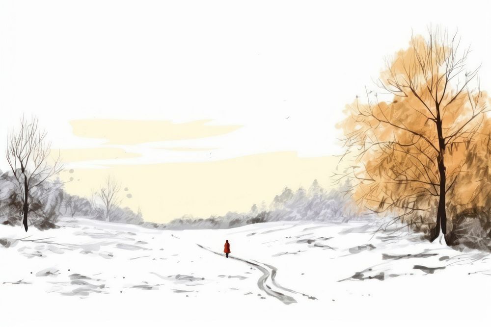 Winter snow tree landscape. AI | Premium Photo Illustration - rawpixel