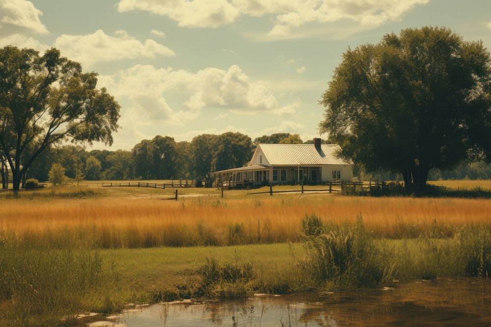 Countryside vibe architecture landscape grassland. | Free Photo - rawpixel