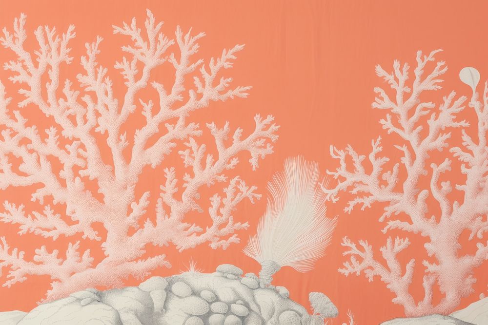 Toile wallpaper Coral pattern nature | Free Photo Illustration - rawpixel