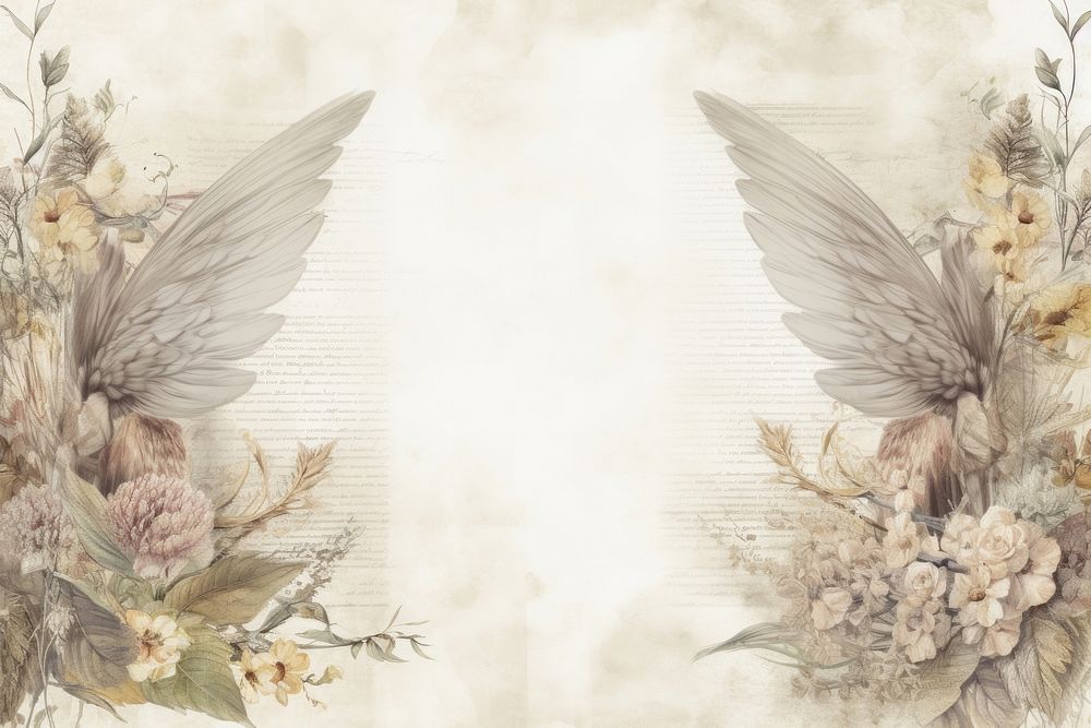 Angel wings border backgrounds paper | Free Photo Illustration - rawpixel