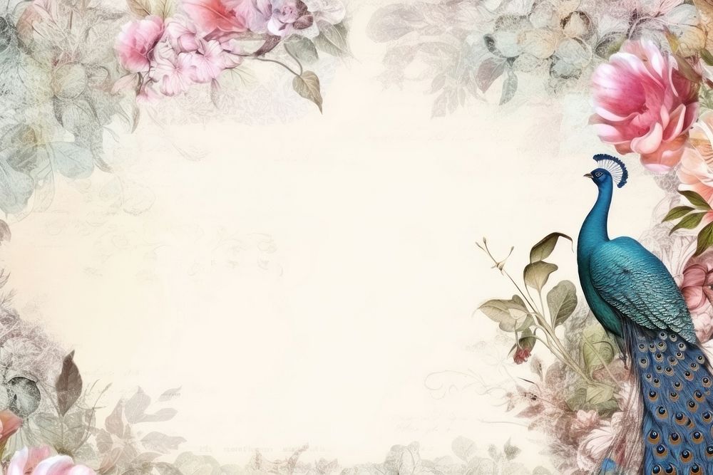 Peacock border backgrounds bird elegance. | Free Photo Illustration - rawpixel