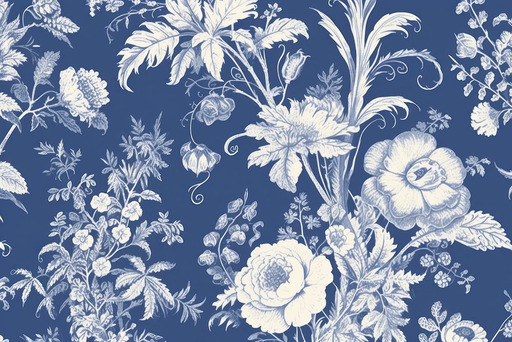 Toile wallpaper single Florist pattern | Premium Photo Illustration ...