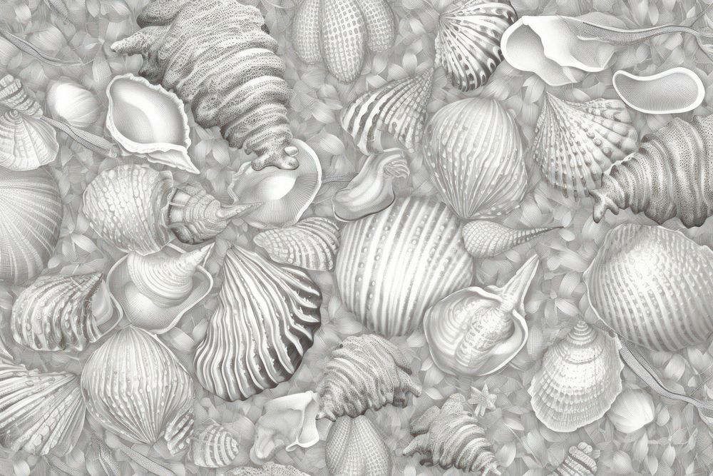 Toile wallpaper shell seashell silver | Premium Photo Illustration ...