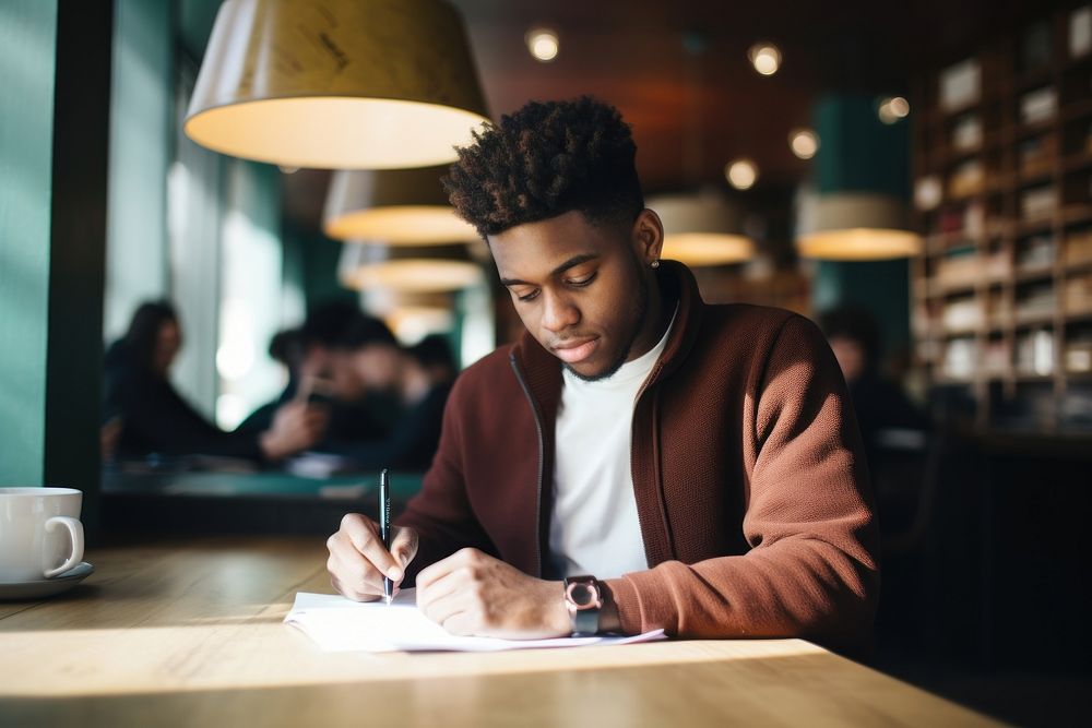 African american student writing adult | Premium Photo - rawpixel