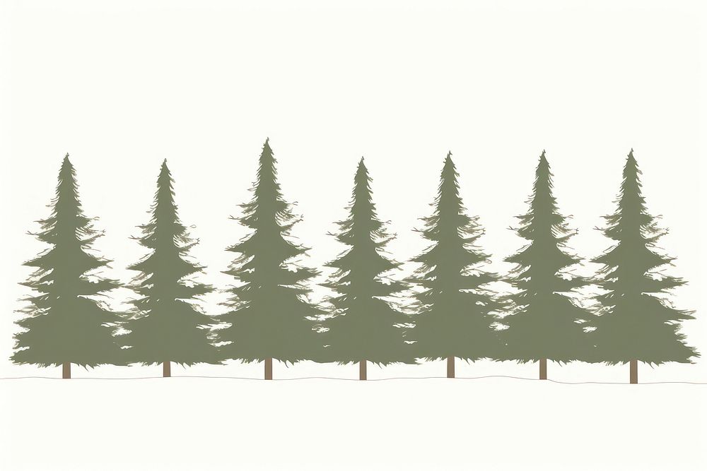 Illustration pine tress border sketch | Free Photo Illustration - rawpixel