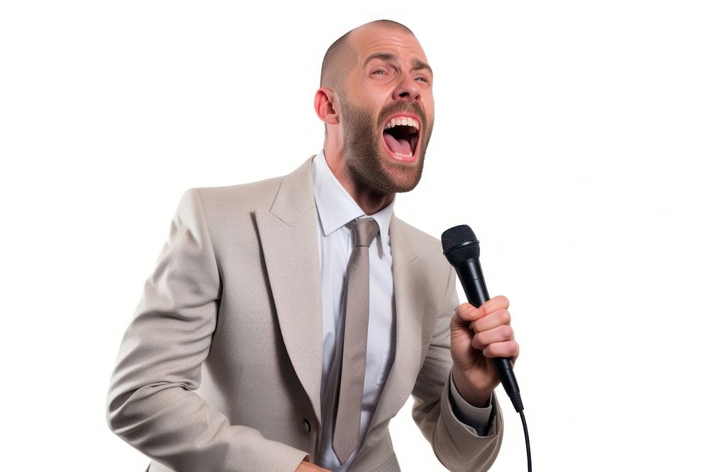 Man singing microphone shouting adult | Free Photo - rawpixel