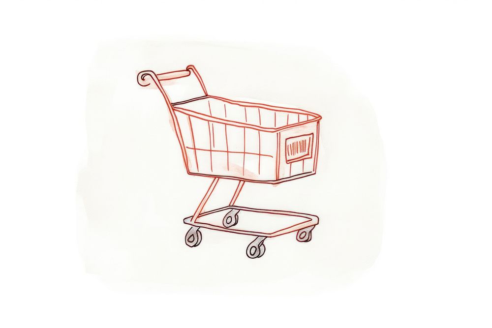 Shopping trolley drawing line consumerism | Free Photo Illustration ...