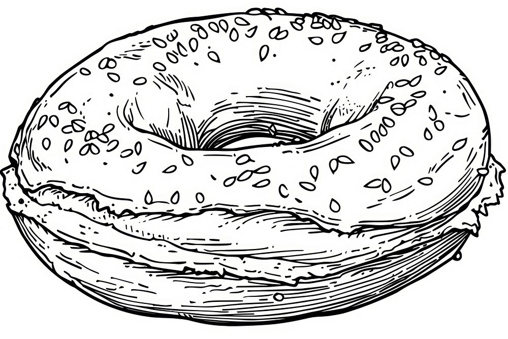 Bagel drawing bread food. | Premium Photo Illustration - rawpixel
