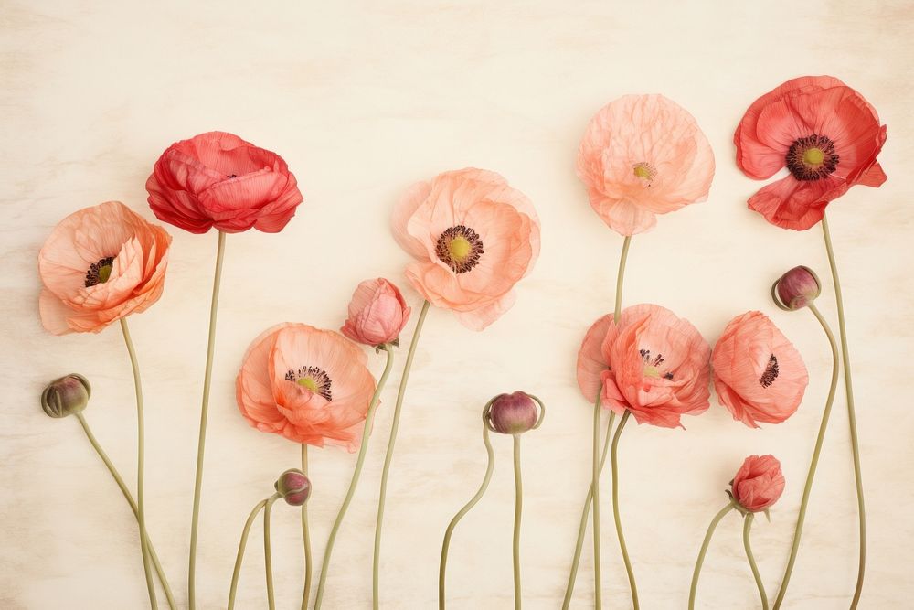 Real pressed ranunculus flowers poppy | Premium Photo - rawpixel