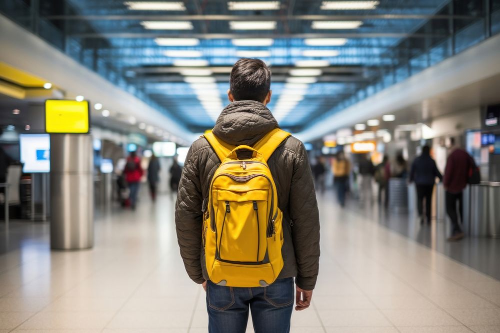 Backpack airport terminal luggage | Free Photo - rawpixel