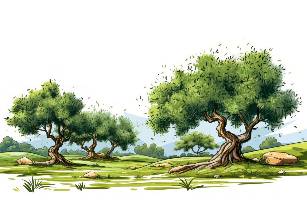 Olive tree fields landscape outdoors | Premium Photo Illustration ...