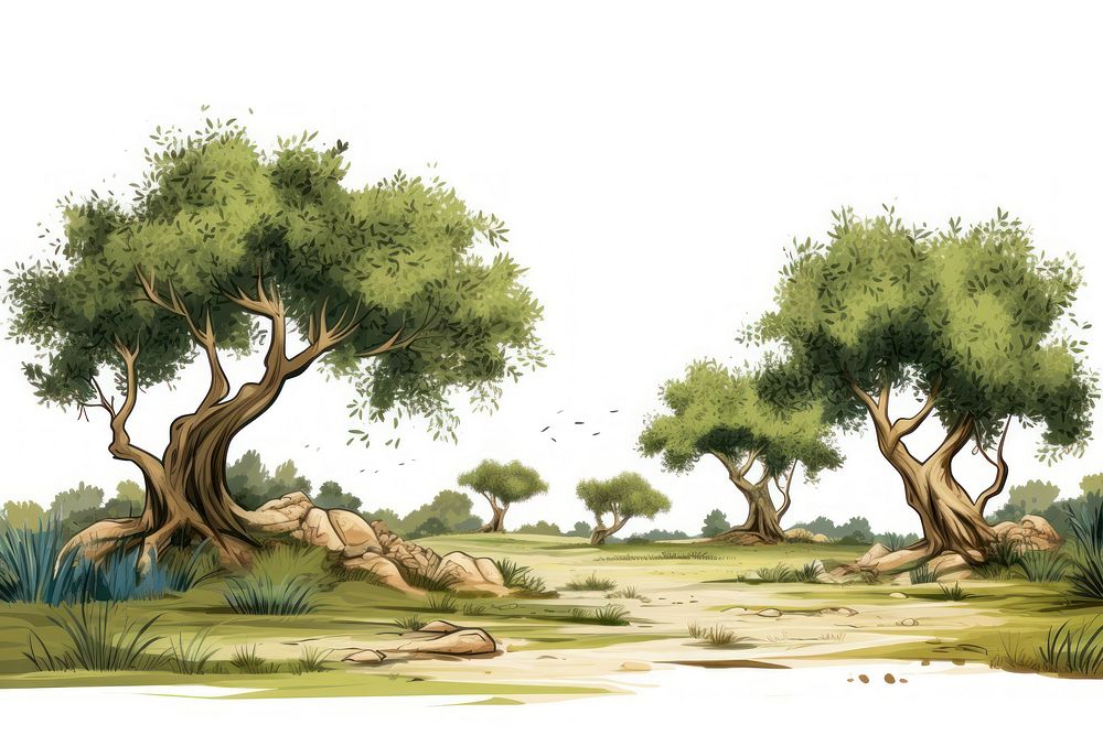 Olive tree fields landscape outdoors | Premium Photo Illustration ...
