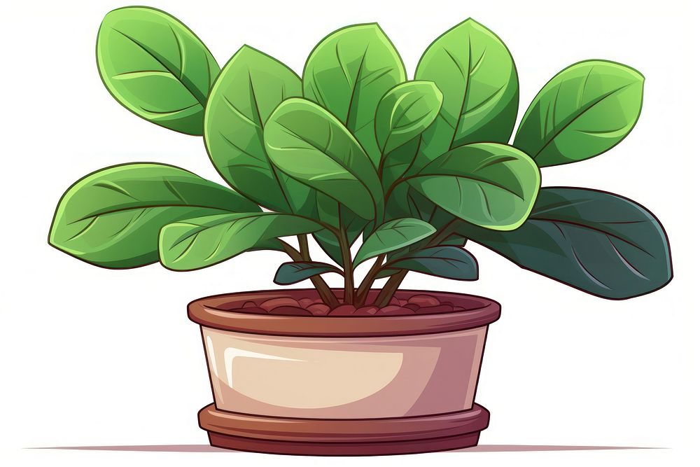 Indoor plant cartoon bonsai leaf. | Premium Photo Illustration - rawpixel