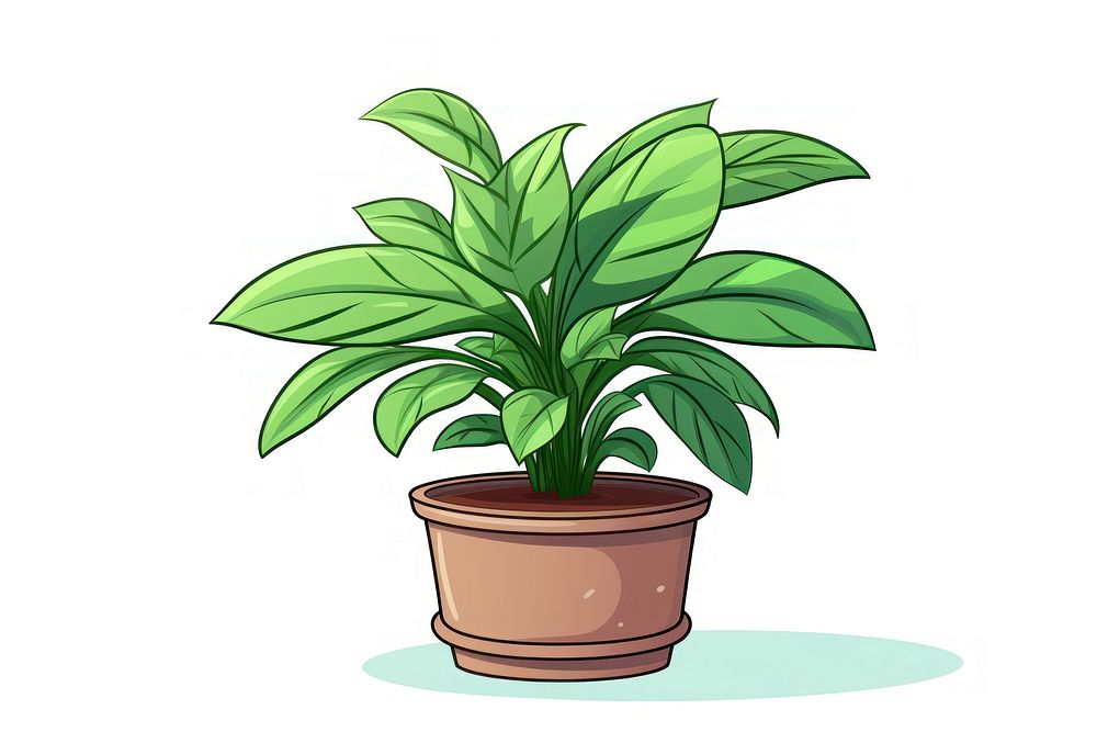 Indoor plant cartoon leaf houseplant. | Premium Photo Illustration ...