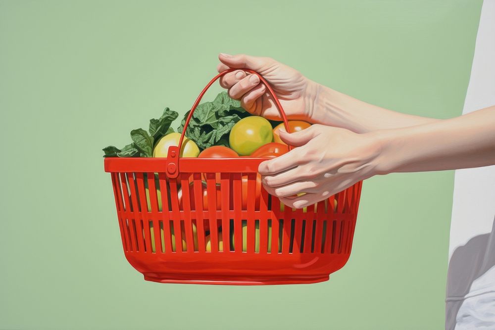 Hand holding fruits busket basket | Free Photo Illustration - rawpixel