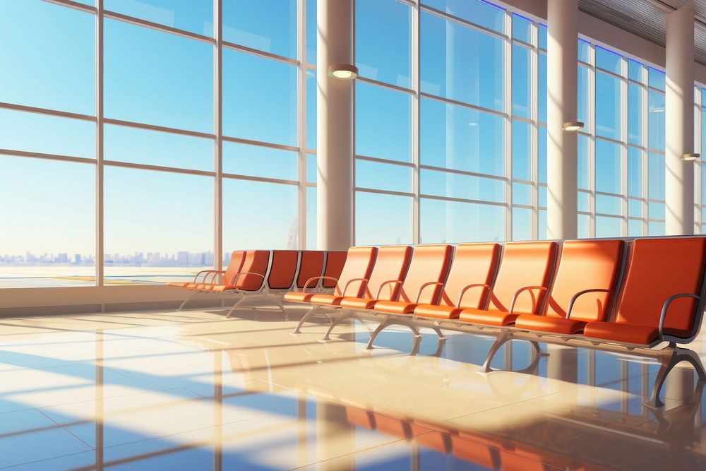 Waiting area seats new airport | Free Photo Illustration - rawpixel