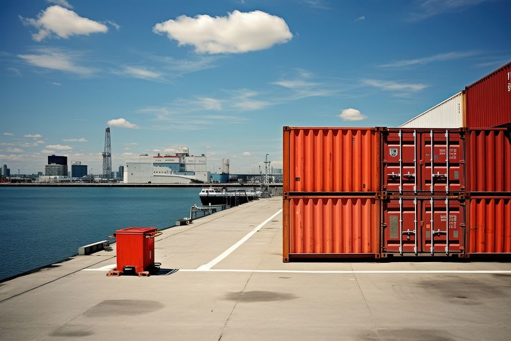 Container vehicle harbor transportation. | Premium Photo - rawpixel