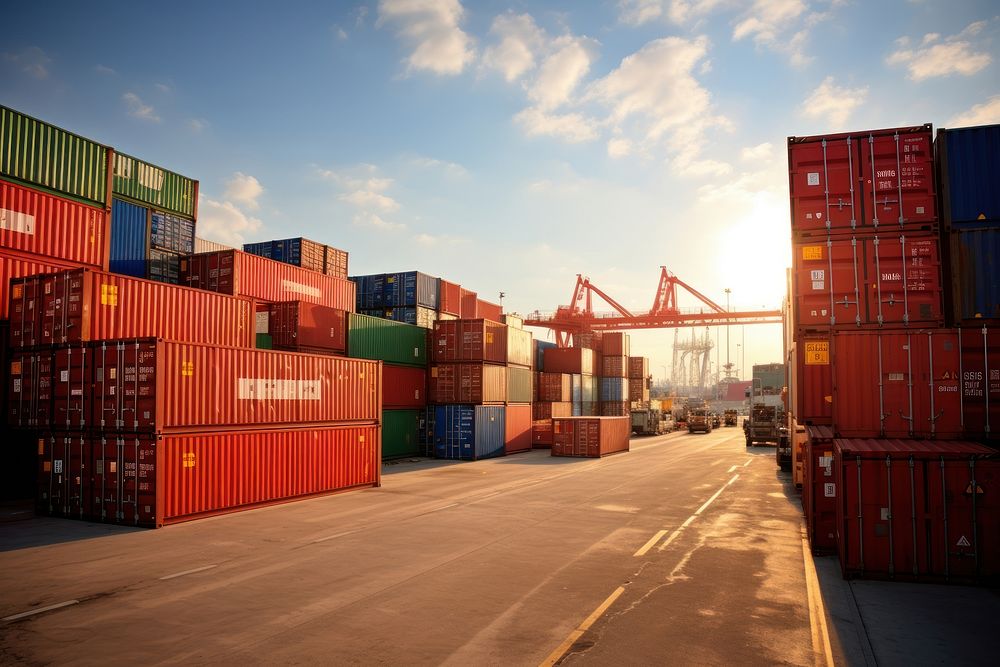 Container vehicle port transportation. | Premium Photo - rawpixel