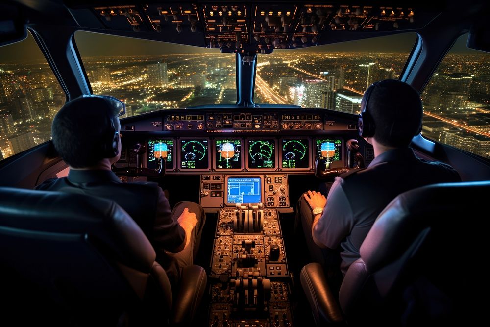 Airplane cockpit 2 pilot aircraft | Free Photo - rawpixel
