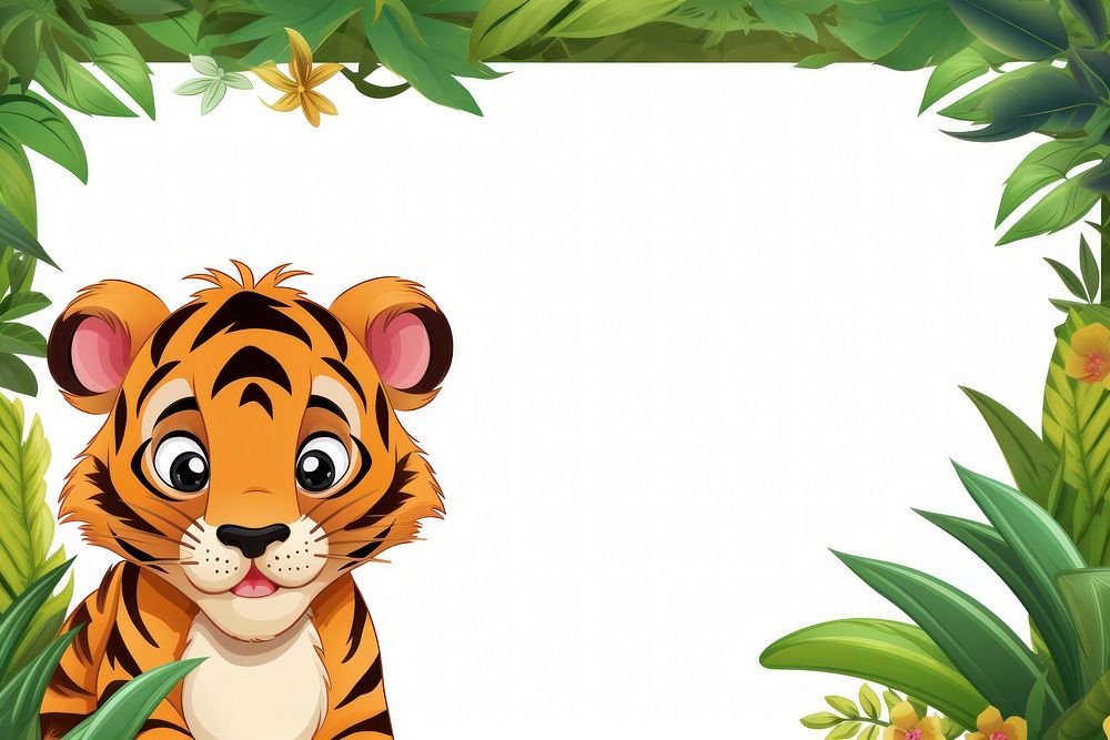 Tiger jungle frame wildlife outdoors | Free Photo Illustration - rawpixel