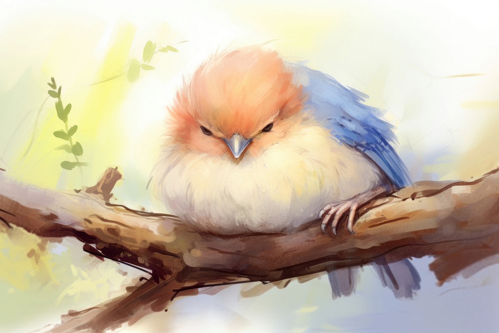 Cute baby bird outdoors drawing | Premium Photo Illustration - rawpixel