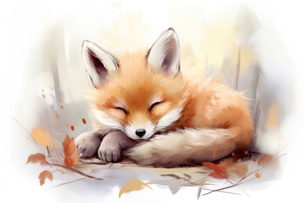 Cute baby fox drawing animal | Premium Photo Illustration - rawpixel