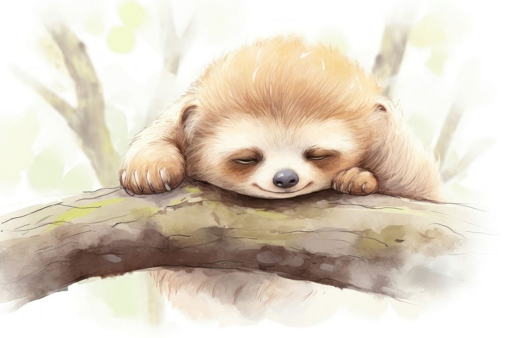 Cute baby sloth wildlife drawing | Premium Photo Illustration - rawpixel