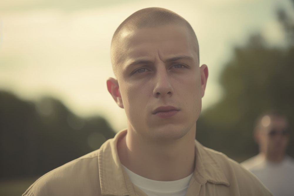 portrait skinhead man adult contemplation | Free Photo - rawpixel