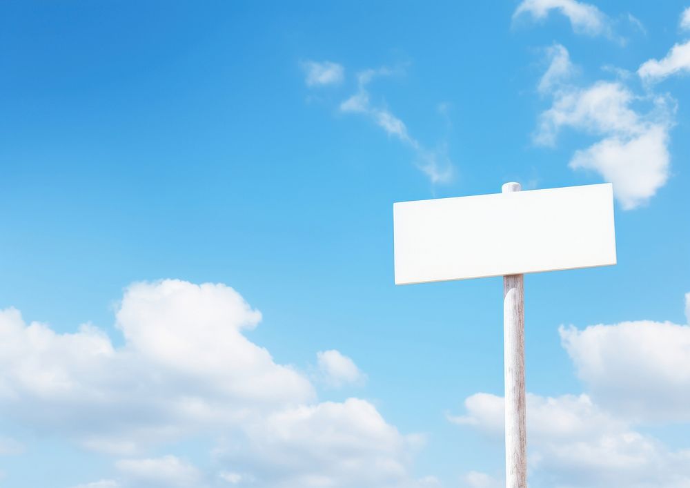 Blank white direction sign sky | Free Photo - rawpixel
