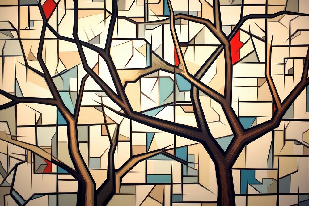 Branch cubism wallpaper art architecture | Premium Photo Illustration ...
