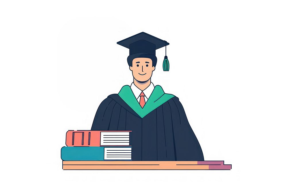 Graduated lawyer flat illustration graduation | Free Photo Illustration ...