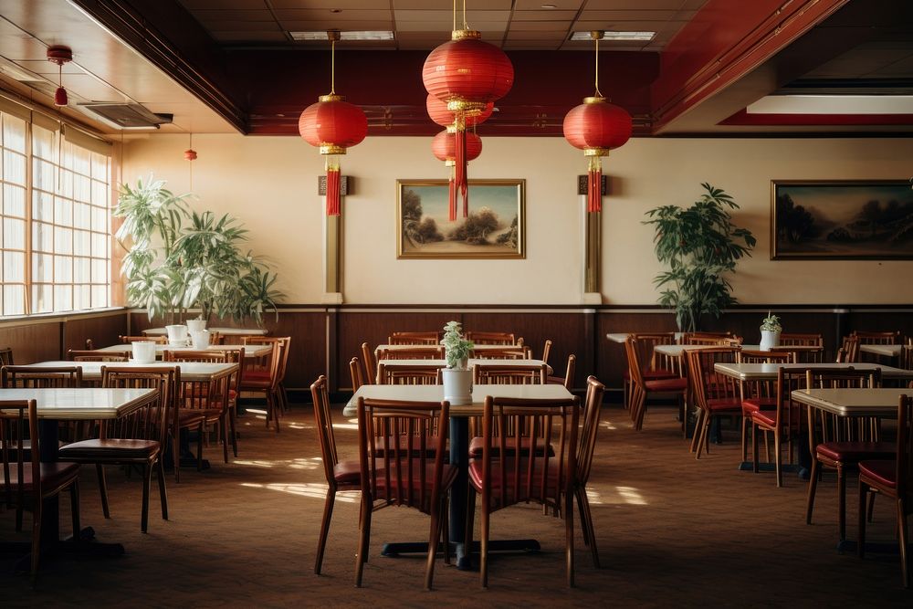 Empty chinese restaurant architecture furniture | Free Photo - rawpixel