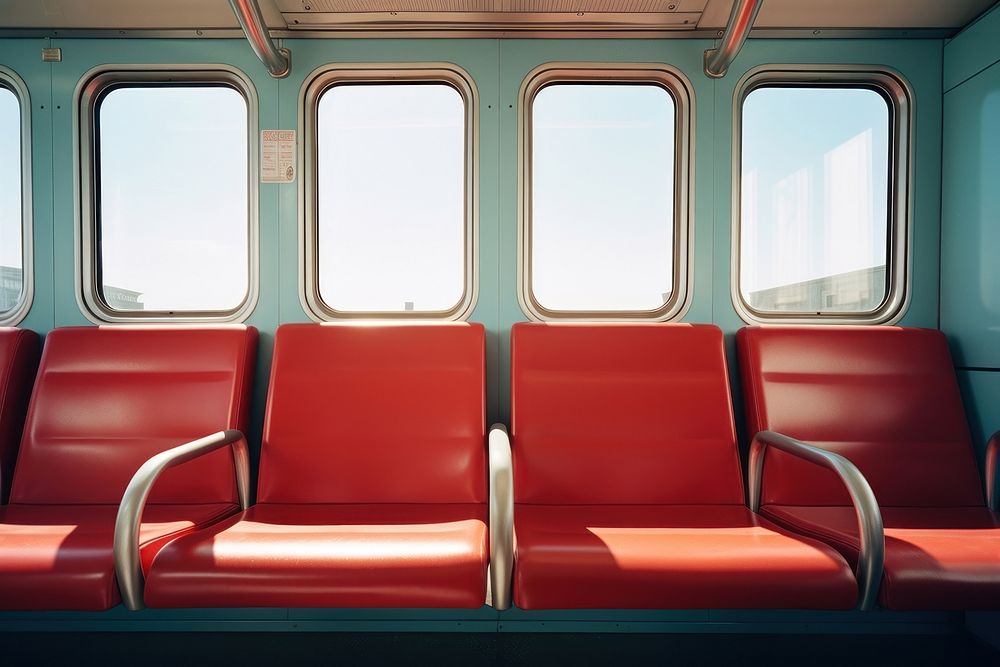 Empty train two red seat | Premium Photo - rawpixel