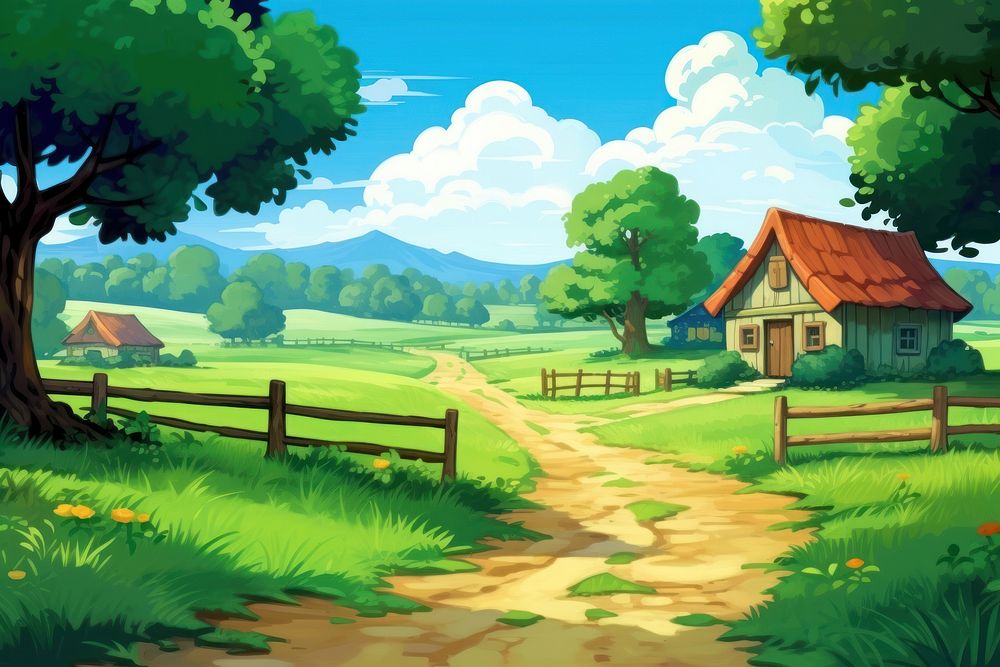 Farm background wallpaper architecture landscape | Premium Photo ...