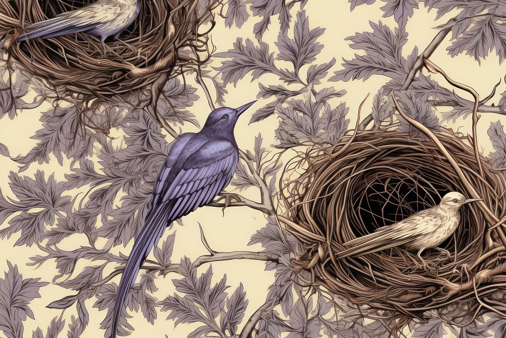 Solid toile wallpaper bird nest | Premium Photo Illustration - rawpixel