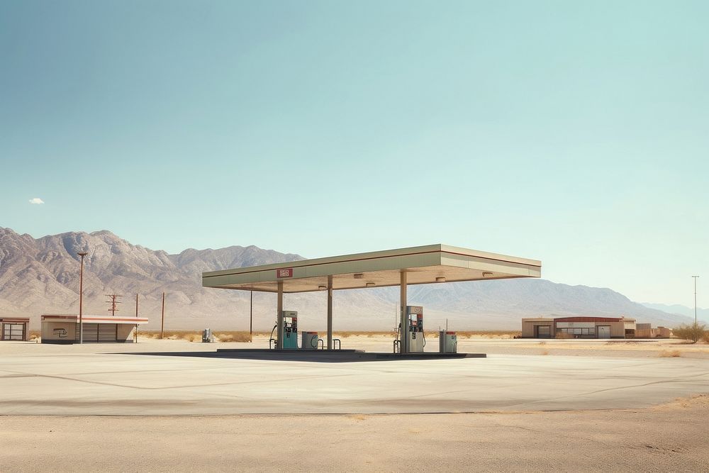 Empty gas station desert western | Free Photo - rawpixel