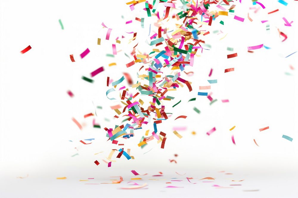 Spread confetti floating white background | Premium Photo - rawpixel