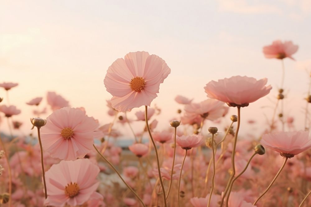 Pink flowers sky outdoors blossom. | Premium Photo - rawpixel