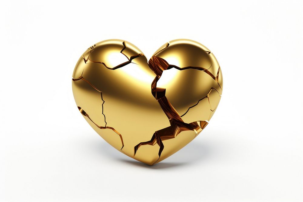 Broken heart gold jewelry broken. | Free Photo Illustration - rawpixel