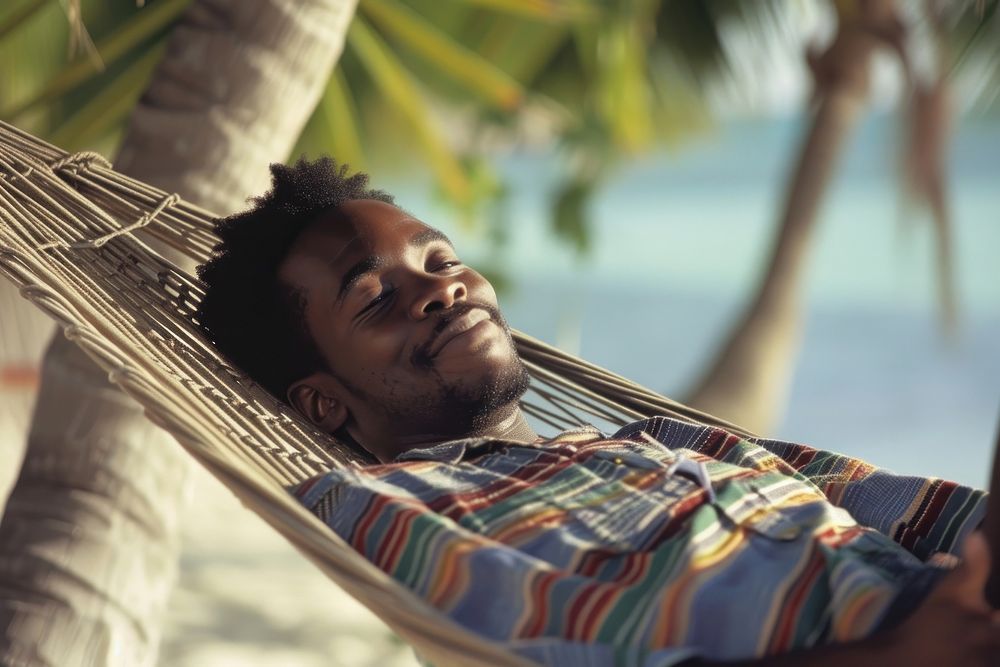 Black person relaxing content outdoors. | Free Photo - rawpixel