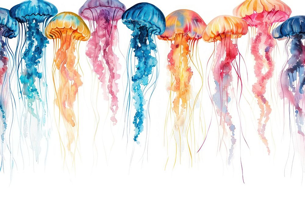 Jelly fish border jellyfish invertebrate | Premium Photo Illustration ...