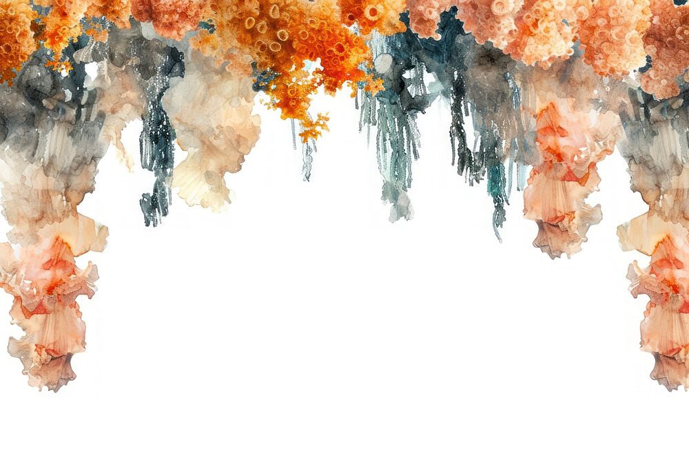 Marine sponges border painting backgrounds | Free Photo Illustration ...