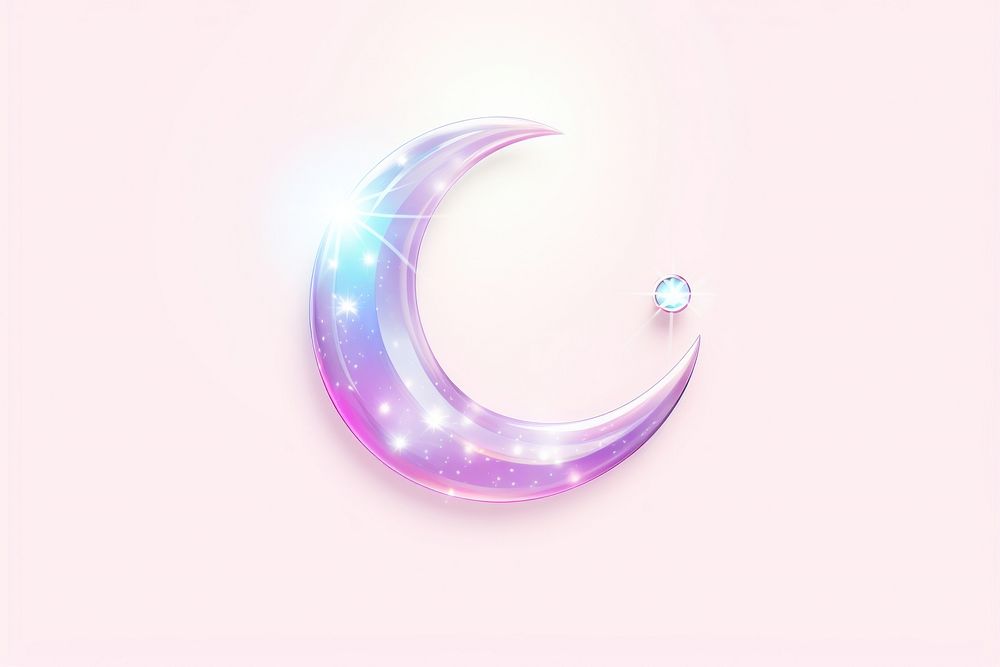 Crescent moon purple night illuminated. | Premium Photo Illustration ...
