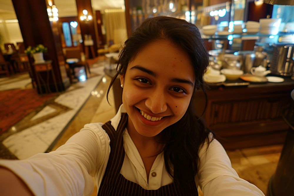 Indian hotel waitress serving restaurant | Free Photo - rawpixel