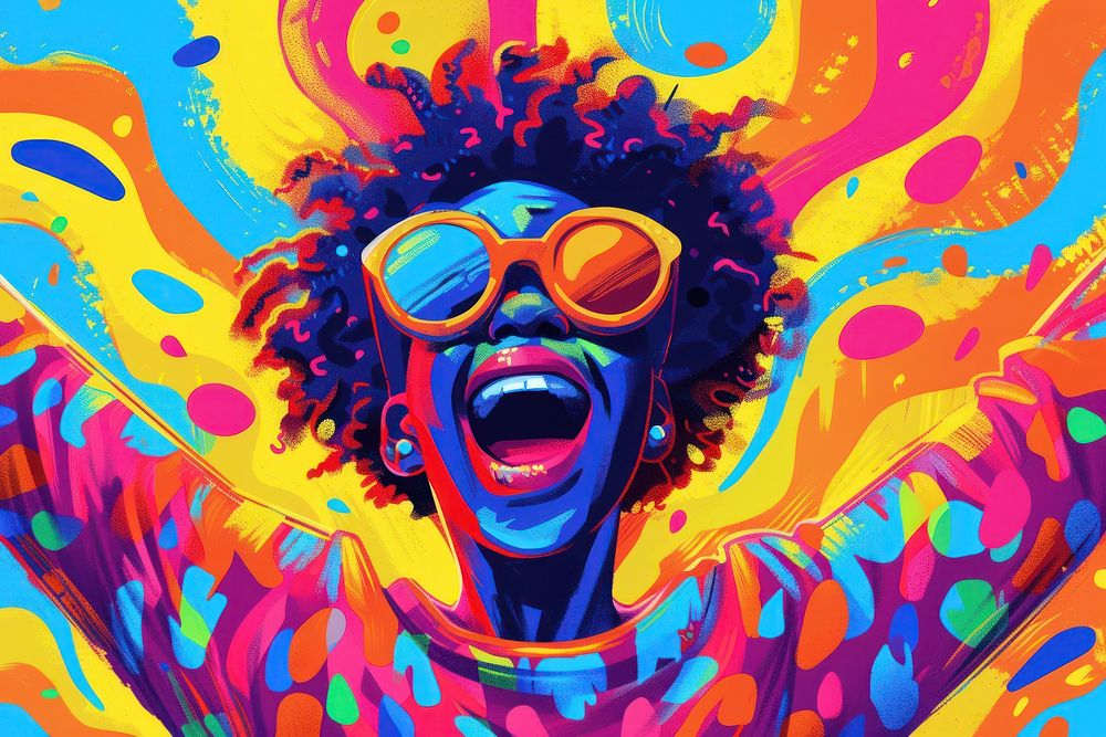Black person exuberant painting art. | Premium Photo Illustration ...