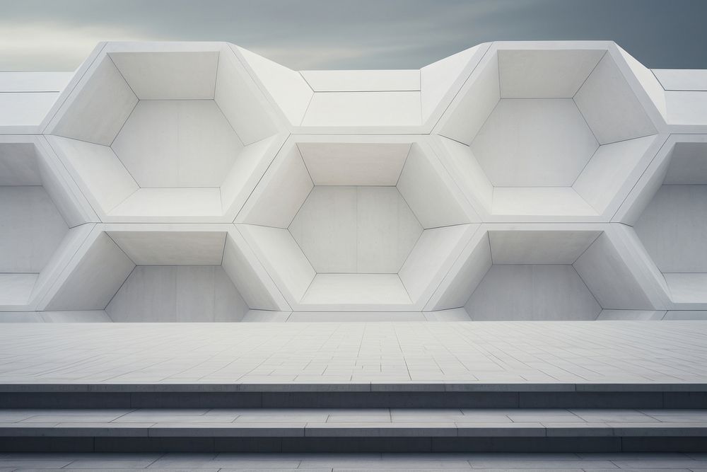Photography architecture building hexagon. AI | Premium Photo - rawpixel