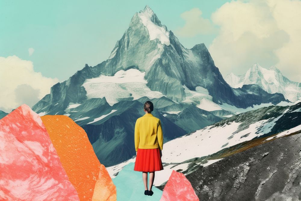 Collage Retro dreamy alpine adventure | Free Photo Illustration - rawpixel
